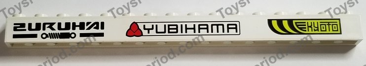 LEGO Sets with Part 2465pb08 Brick 1 x 16 with 'ZURUHAI YUBIHAMA KYOTO ...