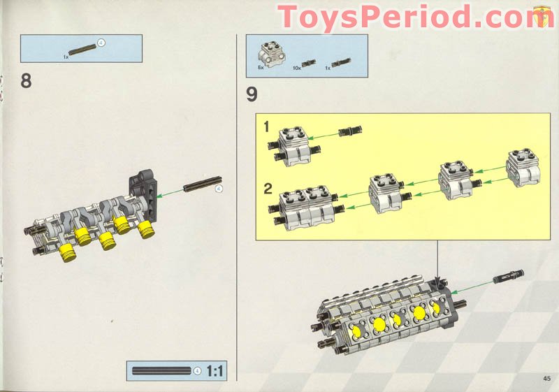 LEGO 8386 Ferrari F1 Racer 1:10 Instructions and Parts List