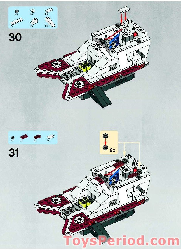 LEGO 7679 Republic Fighter Tank Instructions and Parts List