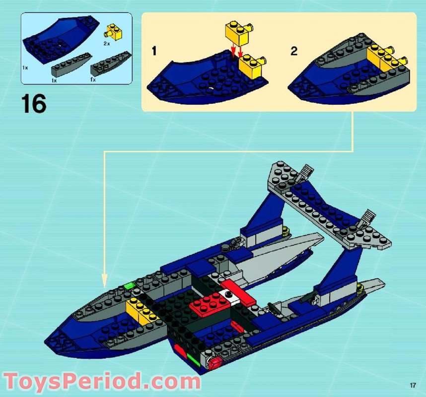 LEGO 8633 Mission 4: Speedboat Rescue Instructions and Parts List