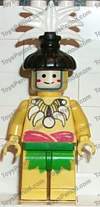 LEGO Sets with Minifigure pi069 Islander, King, with Black Hair-Piece
