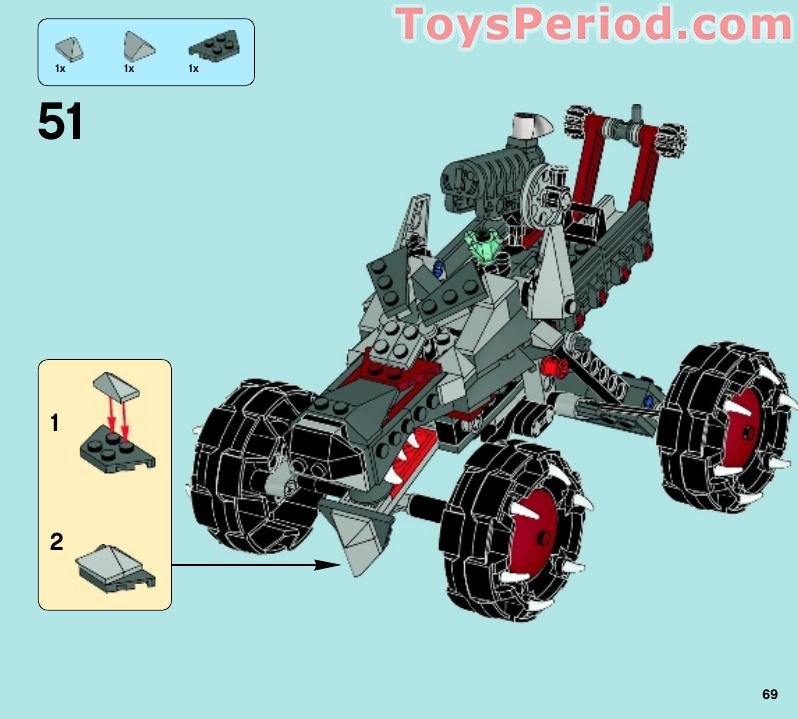 LEGO 70004 Wakz' Pack Tracker Instructions and Parts List