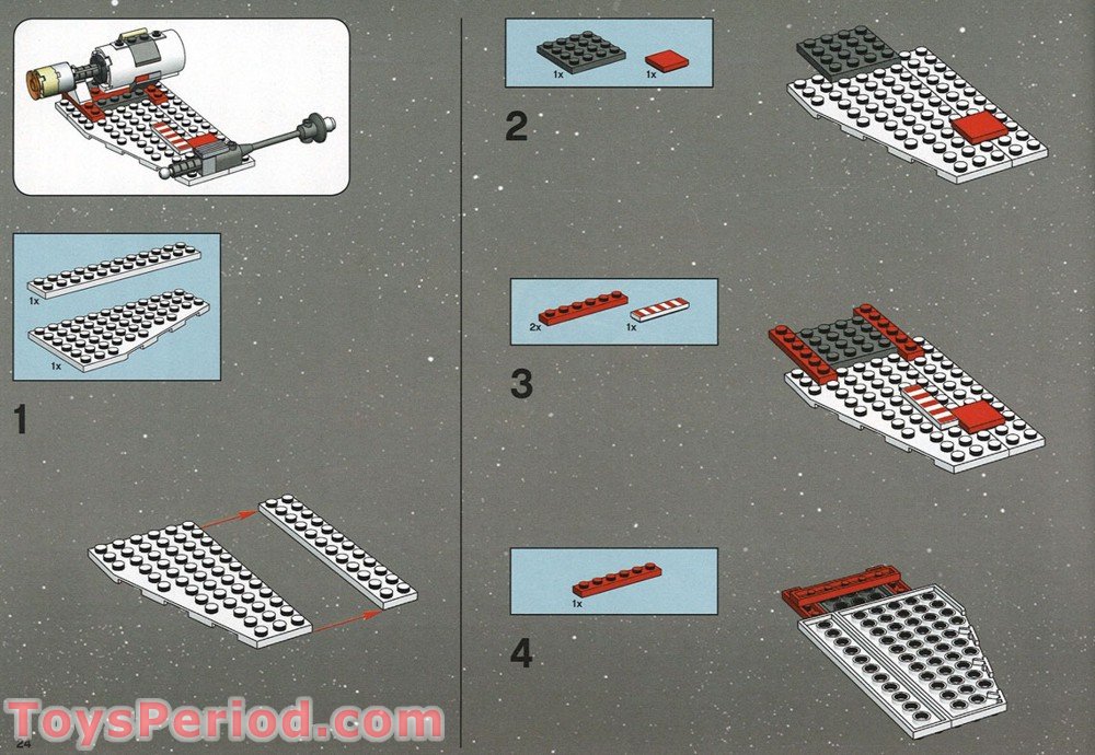 LEGO 6212 X-Wing Fighter Instructions and Parts List
