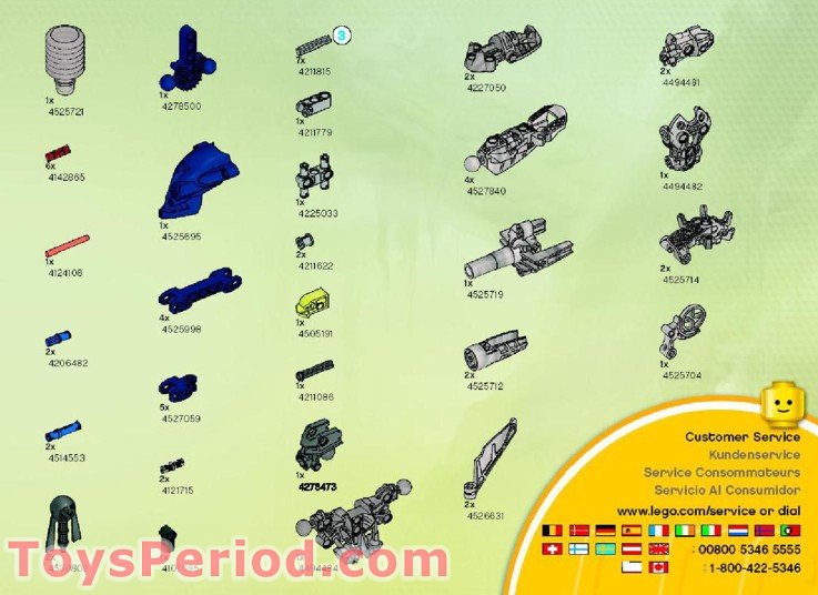 LEGO 8688 Toa Gali Instructions and Parts List