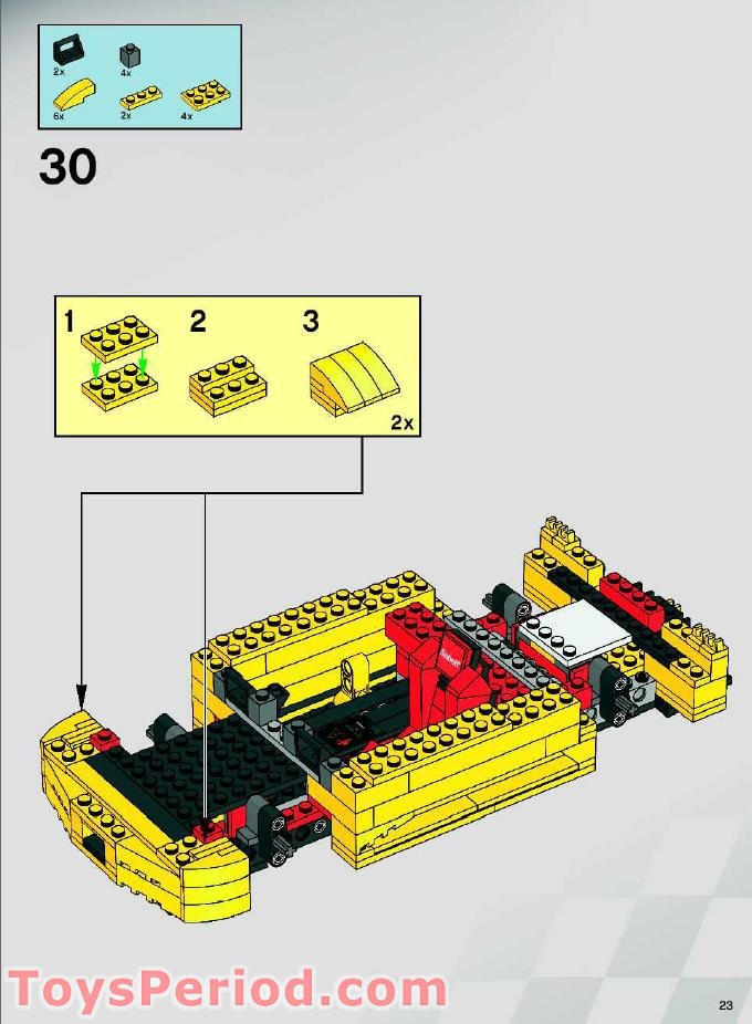 LEGO 8143 Ferrari 1:17 F430 Challenge Instructions and Parts List