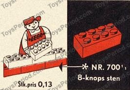 LEGO 700.1.1 Individual 2x4 Bricks Set Parts List