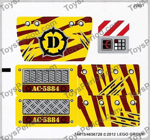 LEGO Sets with Part 5884stk01 Sticker Sheet for Set 5884 - (74415/4656728)