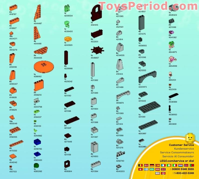 LEGO 3818 Bikini Bottom Undersea Party Instructions and Parts List