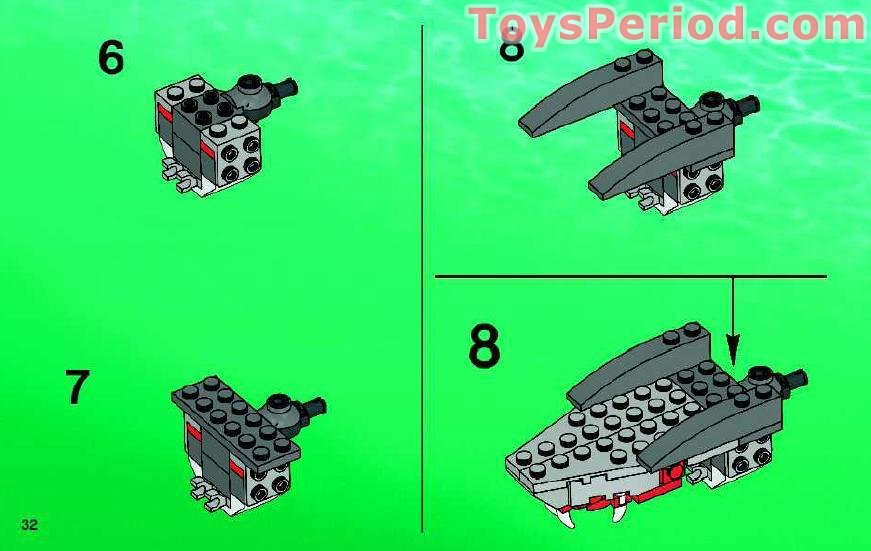 LEGO 7773 Tiger Shark Attack Instructions and Parts List