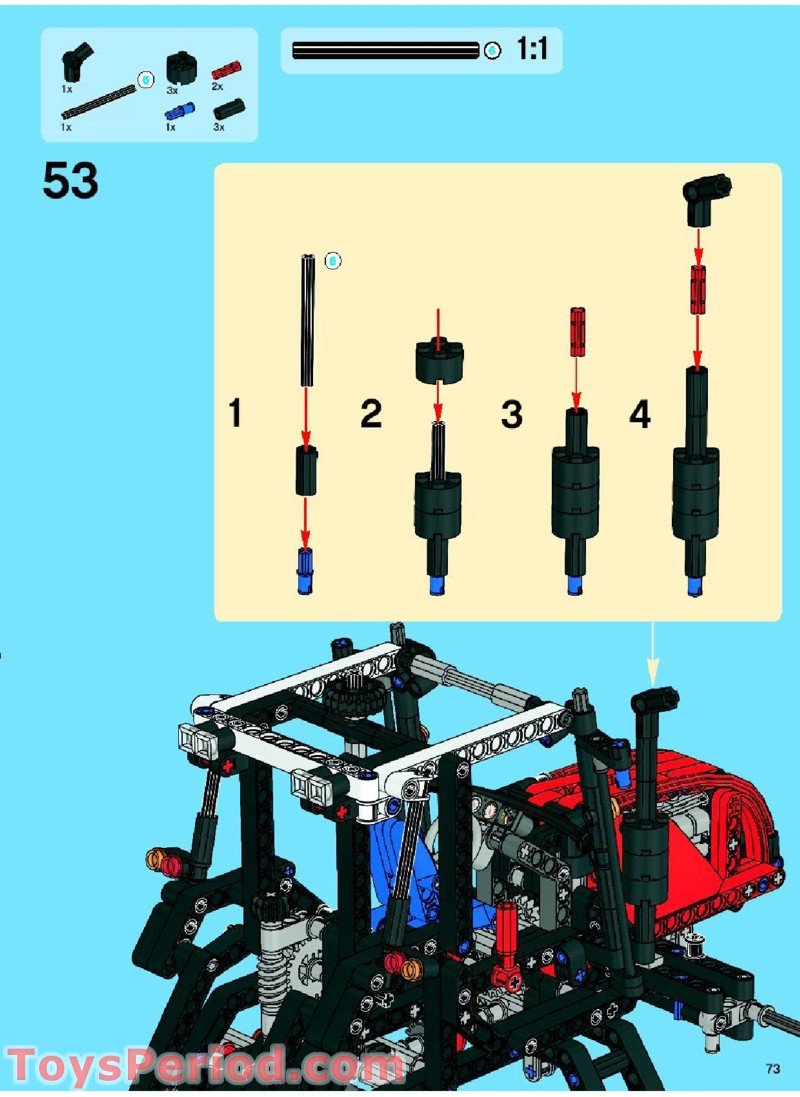 LEGO 8063 Tractor with Trailer Instructions and Parts List