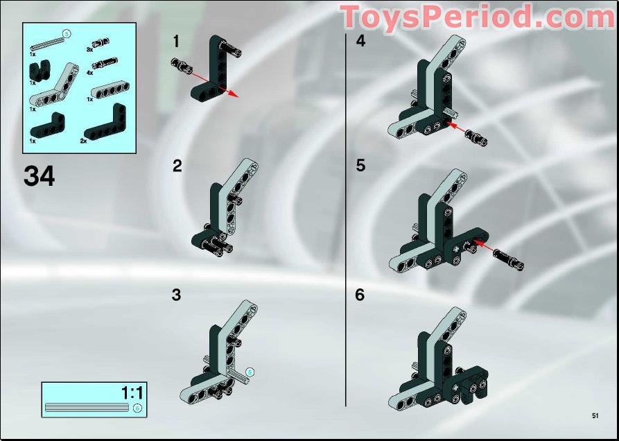 LEGO 8366 Supersonic RC Instructions and Parts List
