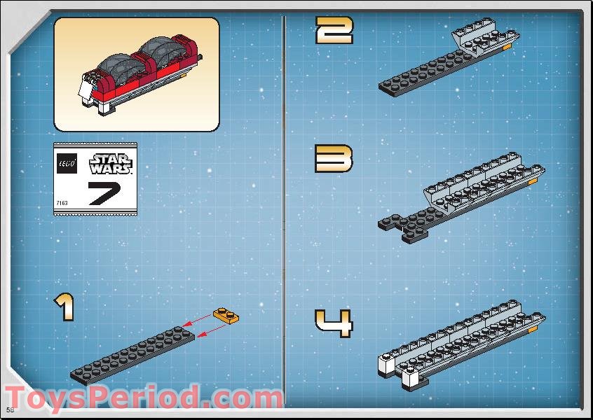 LEGO 7163 Republic Gunship Instructions and Parts List