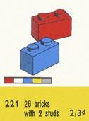 LEGO 221 1x2 Bricks Set Parts List