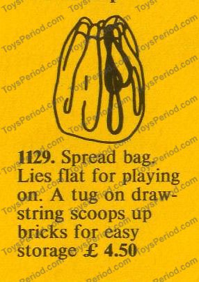 LEGO 1129-1 Storage, Cloth Spread Bag Set Parts List
