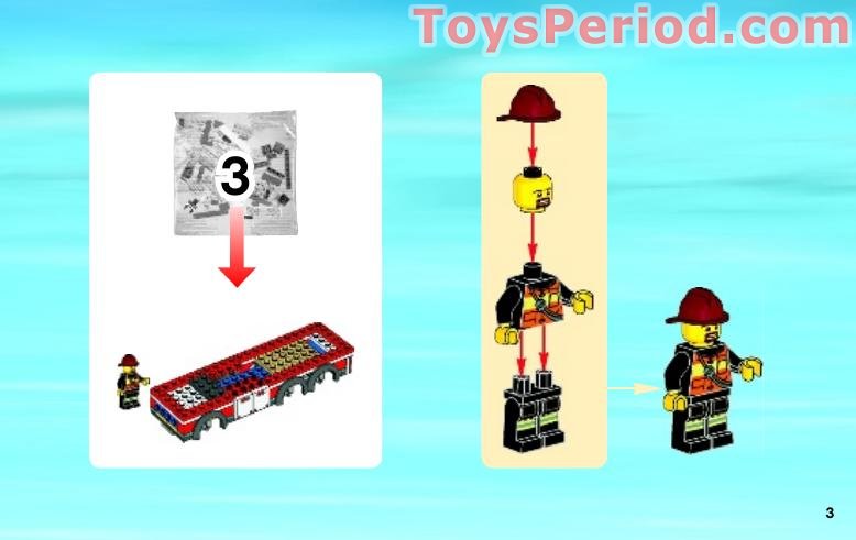 LEGO 60004 Fire Station Instructions and Parts List