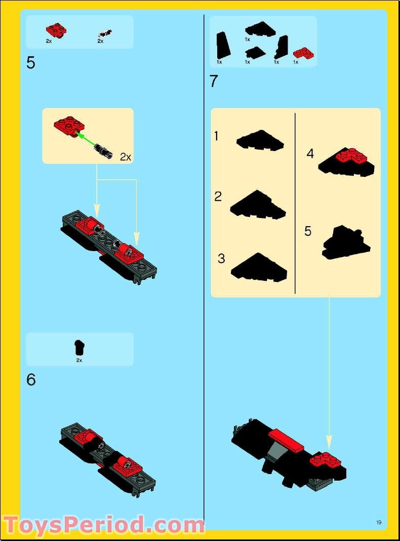 LEGO 4896 Roaring Roadster Instructions and Parts List