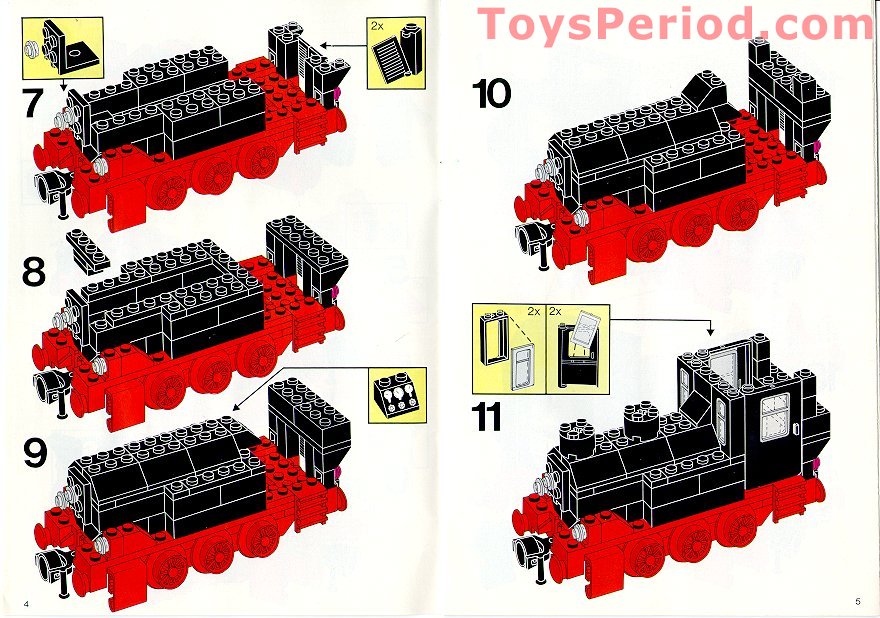 LEGO 7715 Push-Along Passenger Steam Train Instructions and Parts List