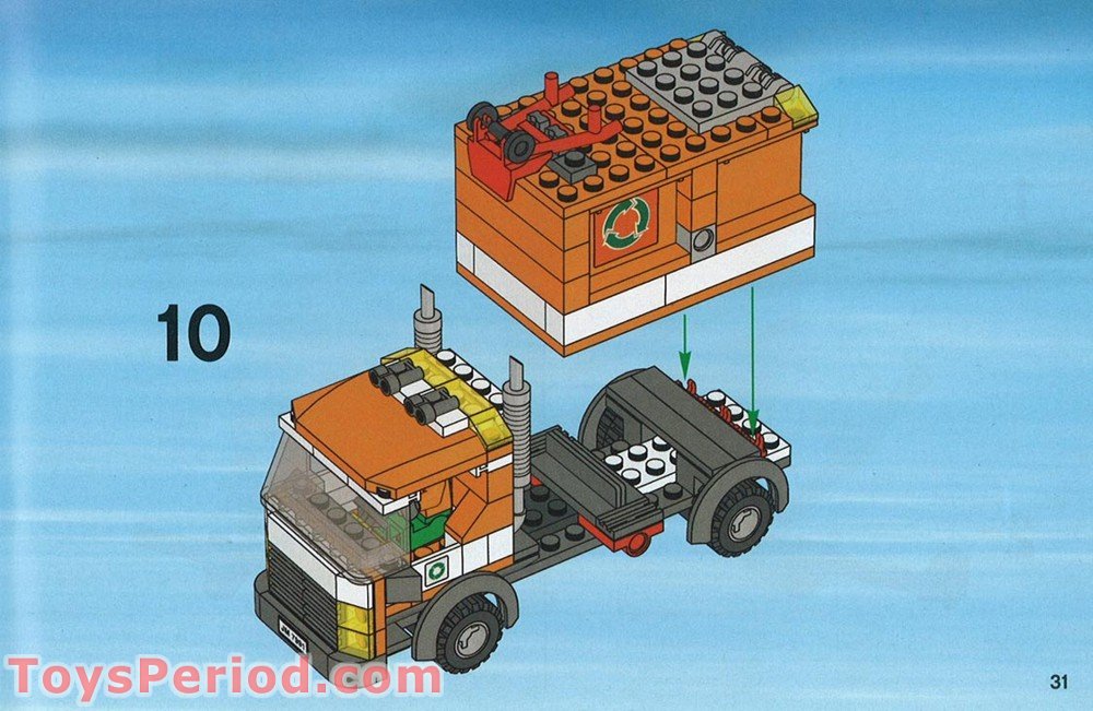 LEGO 7991 Recycle Truck Instructions and Parts List
