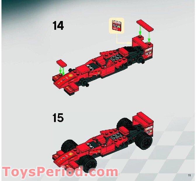 LEGO 8168 Ferrari Victory Instructions and Parts List