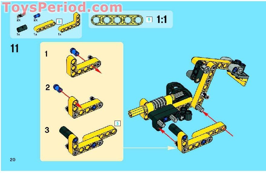 LEGO 8259 Mini Bulldozer Instructions and Parts List