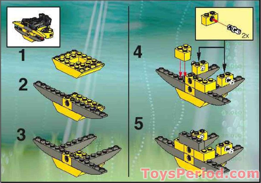LEGO 4794 Alpha Team Command Sub Instructions and Parts List