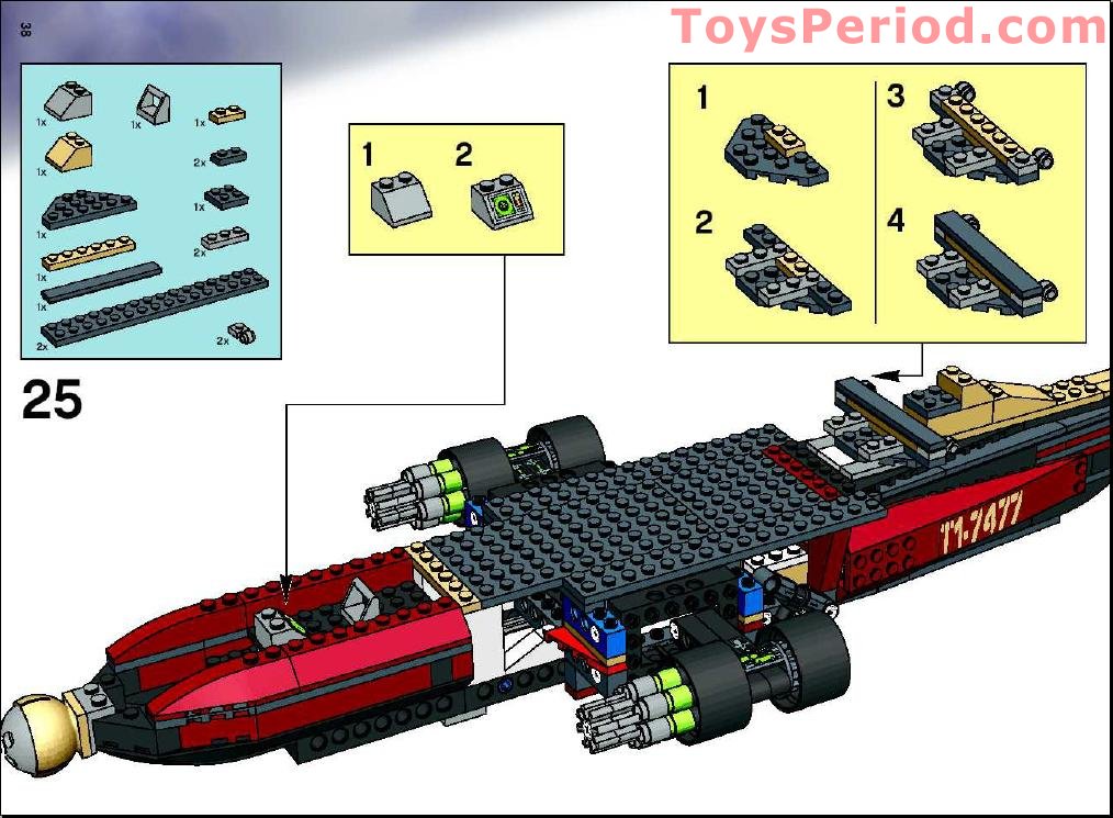 LEGO 7477 T1 Typhoon vs. T-Rex Instructions and Parts List