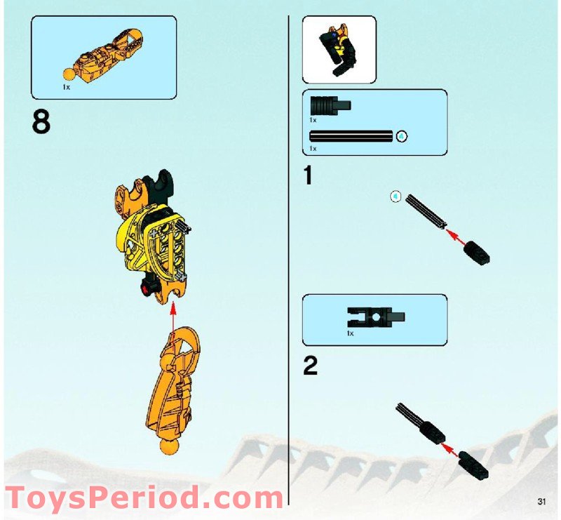 LEGO 8998 Toa Mata Nui Instructions and Parts List