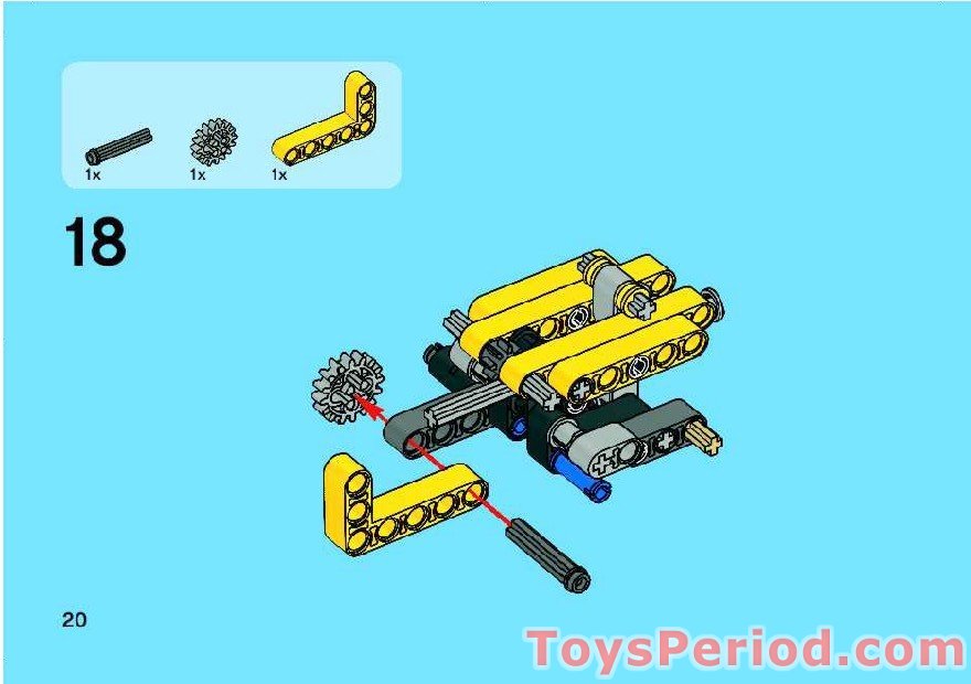 LEGO 8259 Mini Bulldozer Instructions and Parts List