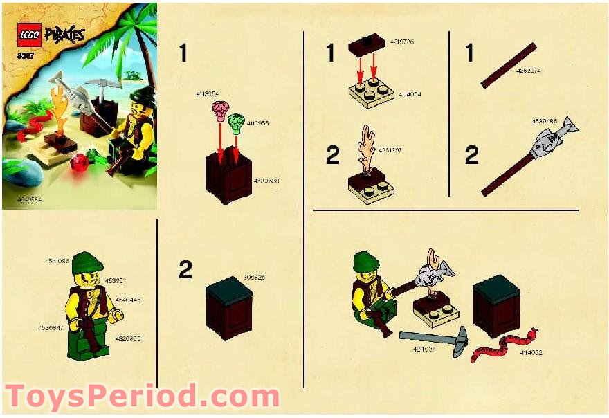 LEGO 8397 Pirate Survival Instructions and Parts List