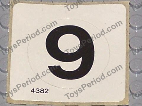 LEGO Sets with Part 854stk01 Sticker Sheet for Set 854 - Round Number 9 ...