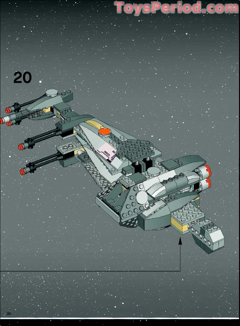 LEGO 6208 B-Wing Fighter Instructions and Parts List