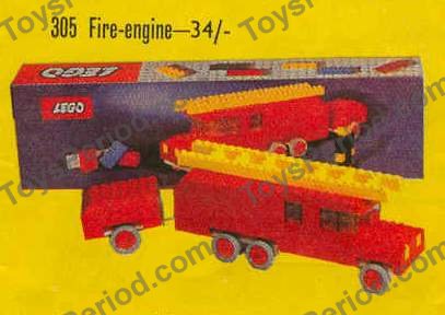 LEGO 305-2 Fire Engine Instructions and Parts List