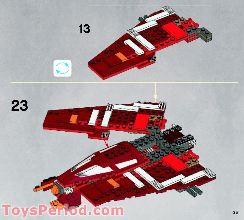 LEGO 9497 Republic Striker-class Starfighter Instructions and Parts List