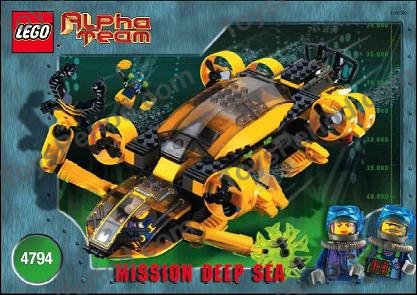 LEGO 4794 Alpha Team Command Sub Instructions and Parts List