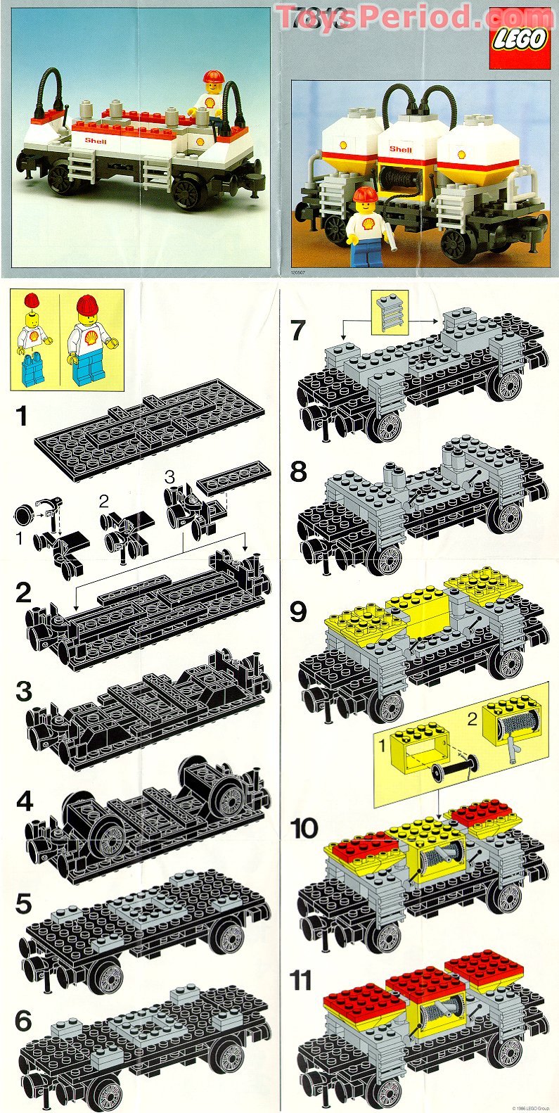 LEGO 7813 Shell Tanker Wagon Instructions and Parts List