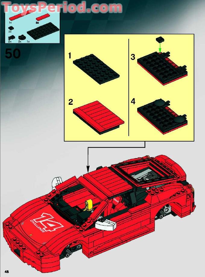 LEGO 8143 Ferrari 1:17 F430 Challenge Instructions and Parts List