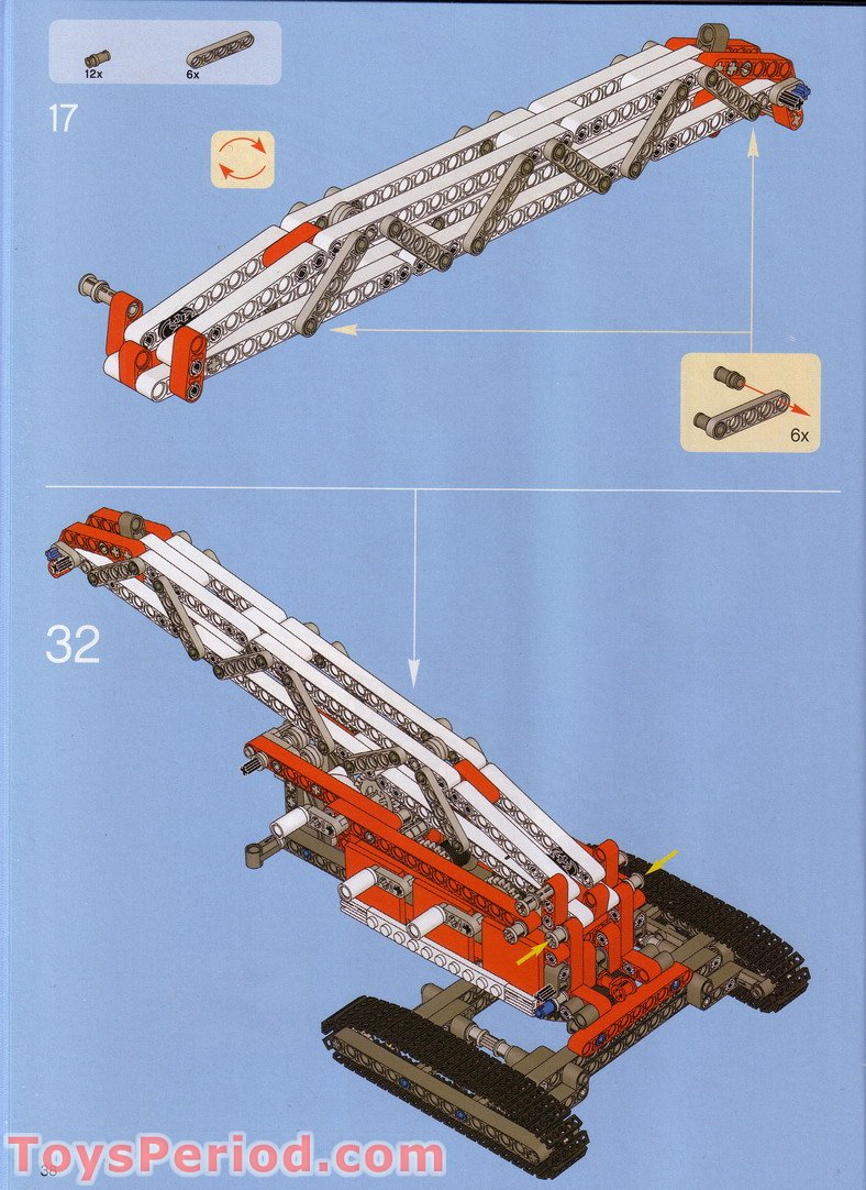 LEGO 8288 Crawler Crane Instructions and Parts List