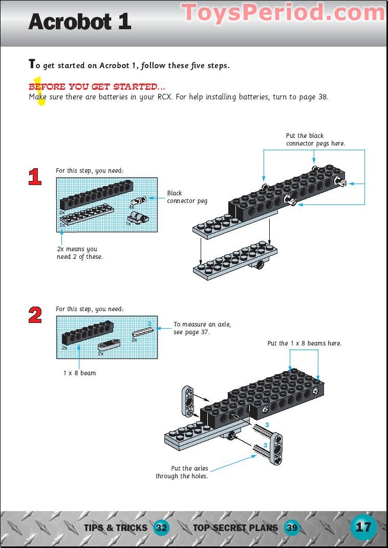 LEGO 9719 Robotics Invention System, Version 1.0 Instructions and Parts ...
