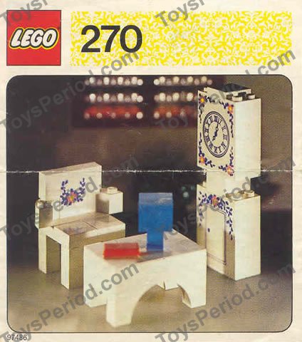 LEGO 270-2 Grandfather Clock, Chair and Table Instructions and Parts List
