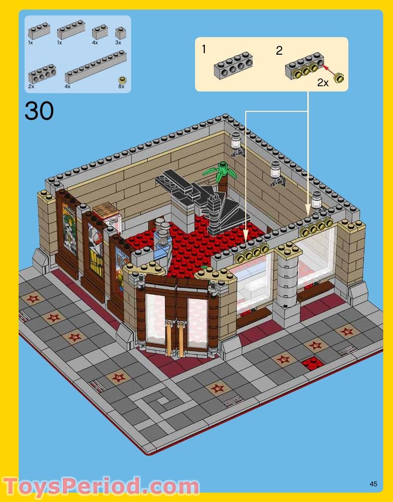 LEGO 10232 Palace Cinema Instructions and Parts List