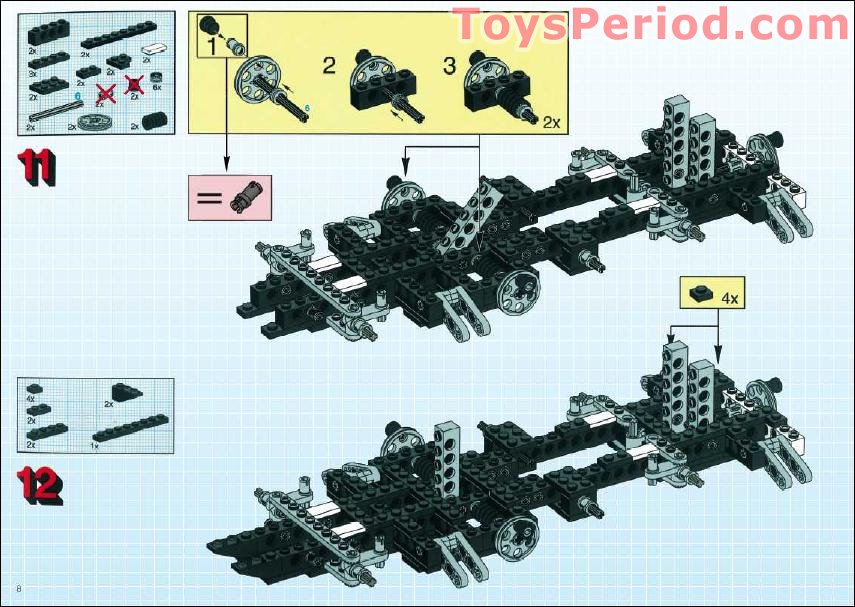 LEGO 8431 Pneumatic Crane Truck Instructions and Parts List