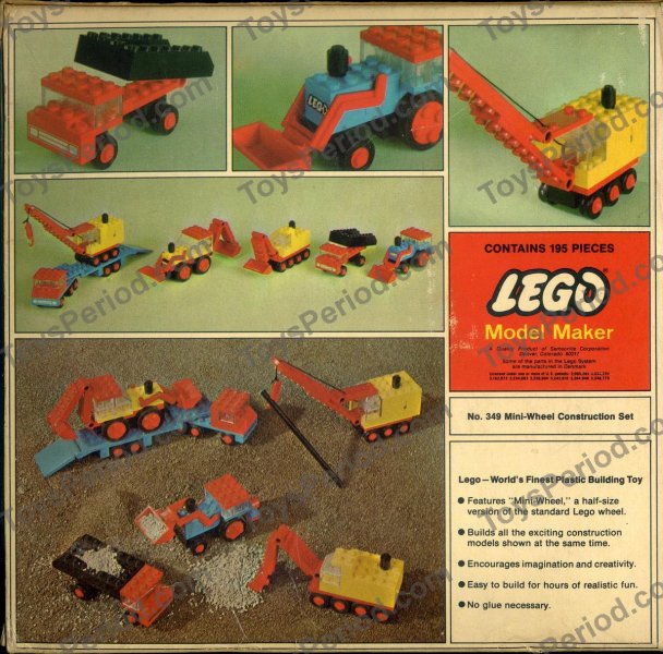 LEGO 349-2 Mini-Wheel Construction Set Instructions and Parts List