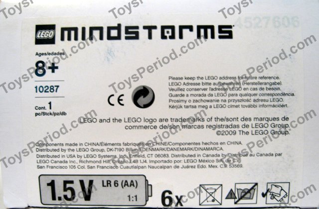 LEGO 10287 Intelligent NXT Brick (Black) Set Parts List