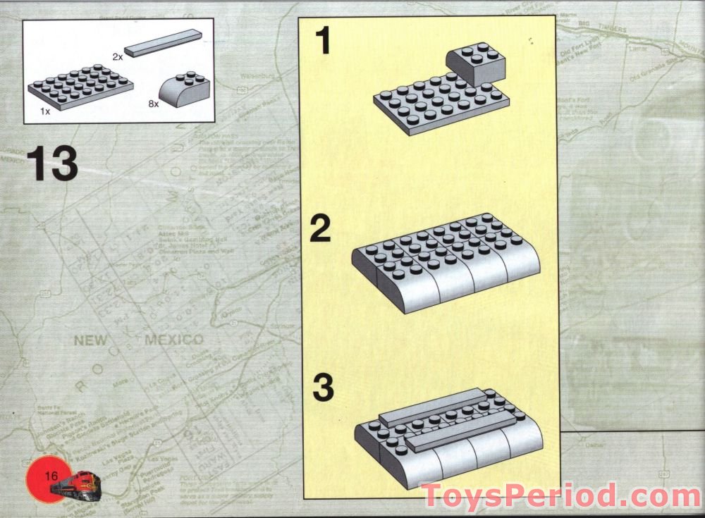 LEGO 10025 Santa Fe Cars - Set I, Mail or Baggage Car Instructions and ...