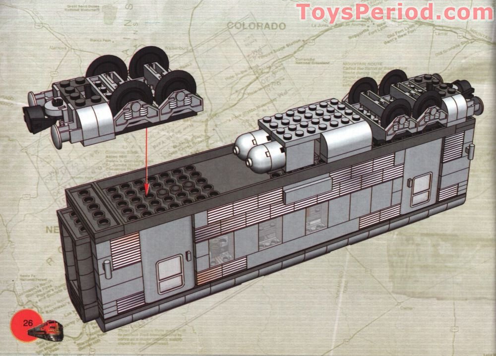 LEGO 10025 Santa Fe Cars - Set I, Mail or Baggage Car Instructions and ...