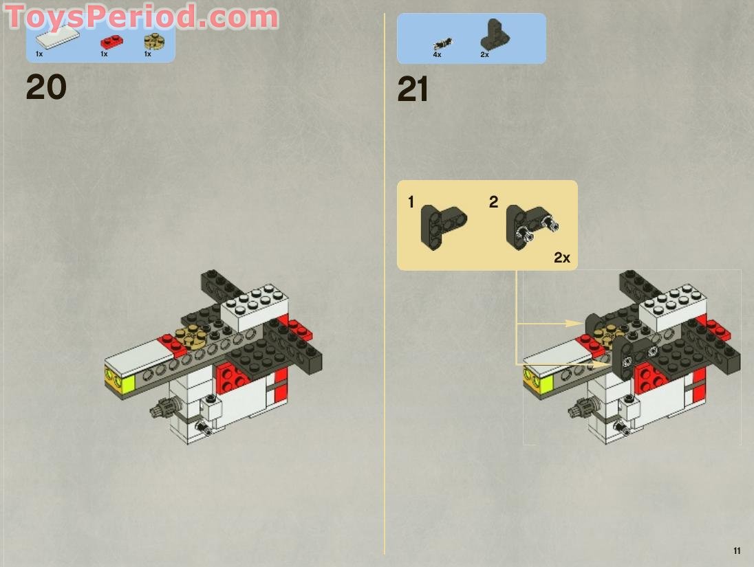 LEGO 7931 T-6 Jedi Shuttle Instructions and Parts List