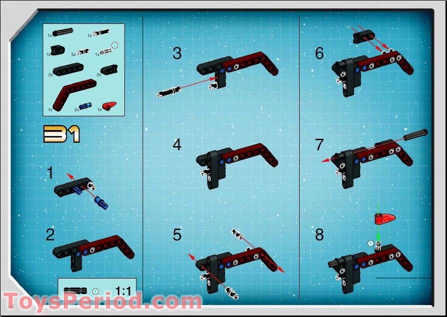 LEGO 4481 Technic Hailfire Droid Instructions and Parts List