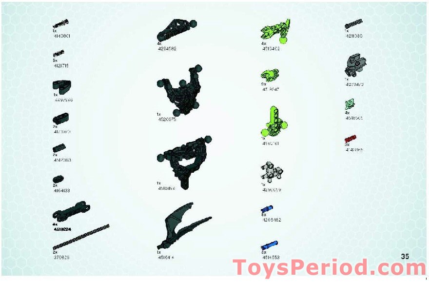 LEGO 8952 Mutran and Vican Instructions and Parts List