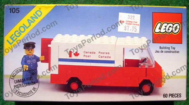 LEGO 105-1 Canada Post Truck Instructions and Parts List