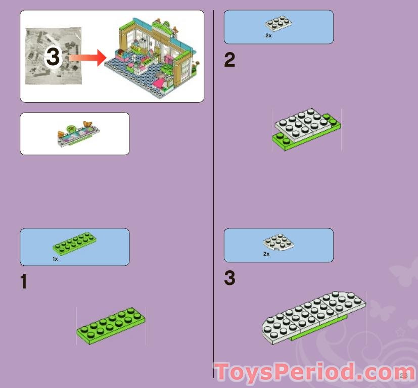 LEGO 3188 Heartlake Vet Instructions and Parts List
